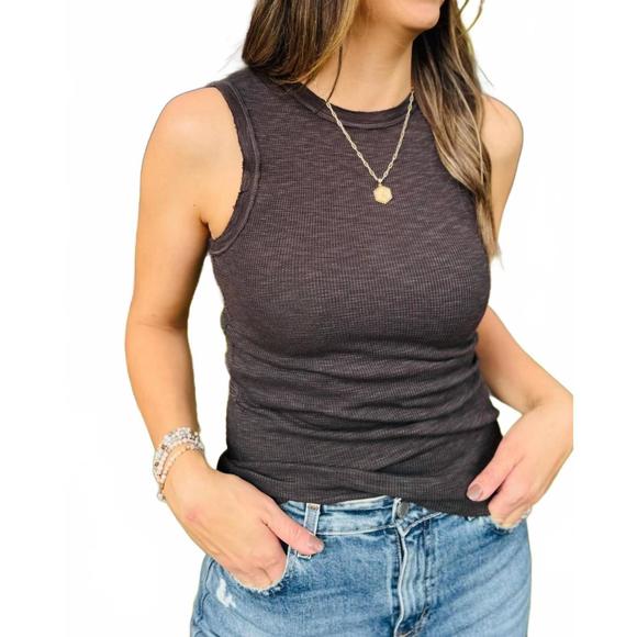 CROWN JEWEL | Tops | New Crown Jewel Thermal Crew Tank In Charcoal ...